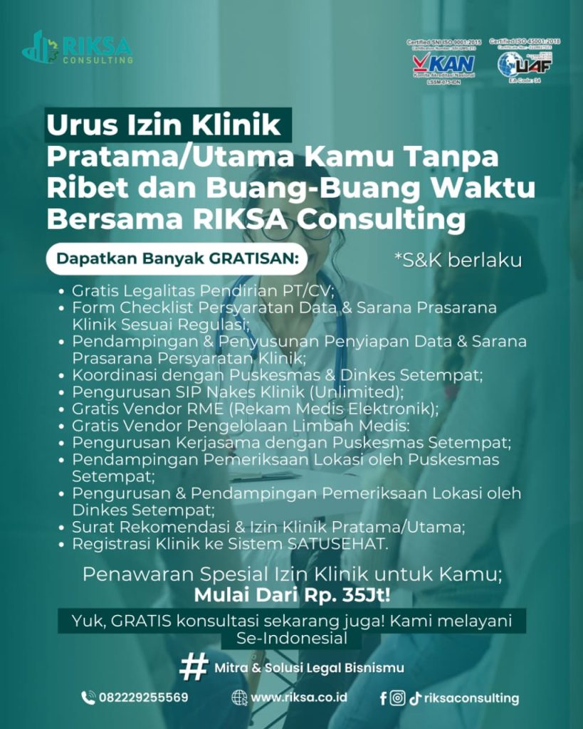 Jasa Konsultan Spesialis Izin Klinik Pratama/Utama Sudirman, Jaksel √